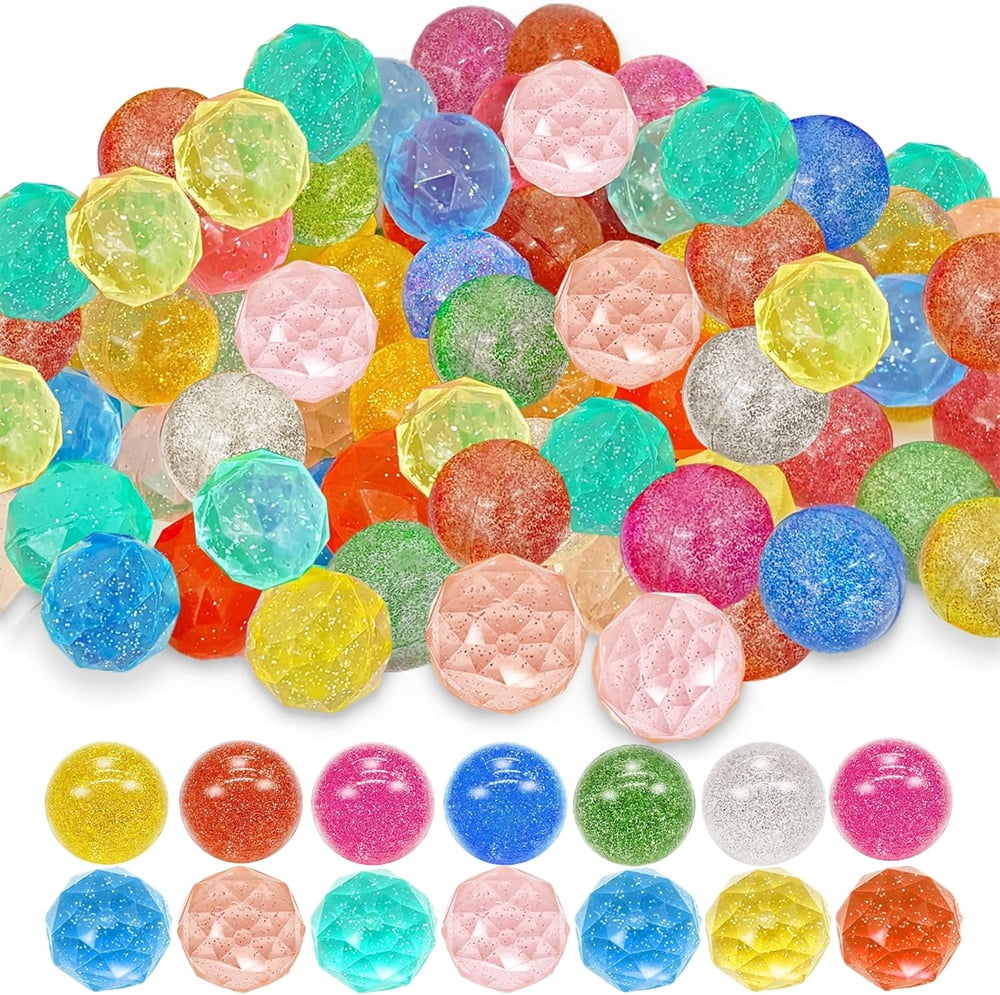 Triani 20Pcs Glitter Bouncy Ball Toys 1.18 Inch Rubber Ball Bouncy ...