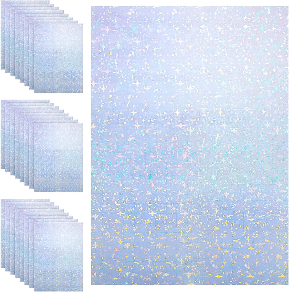Triani 20Pcs Holographic Laminate Sheets Self Adhesive Transparent ...