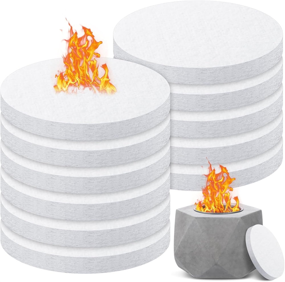 Triani 20Pcs Round Ceramic Wool Fiber Wick for Indoor Tabletop Fire Pit ...
