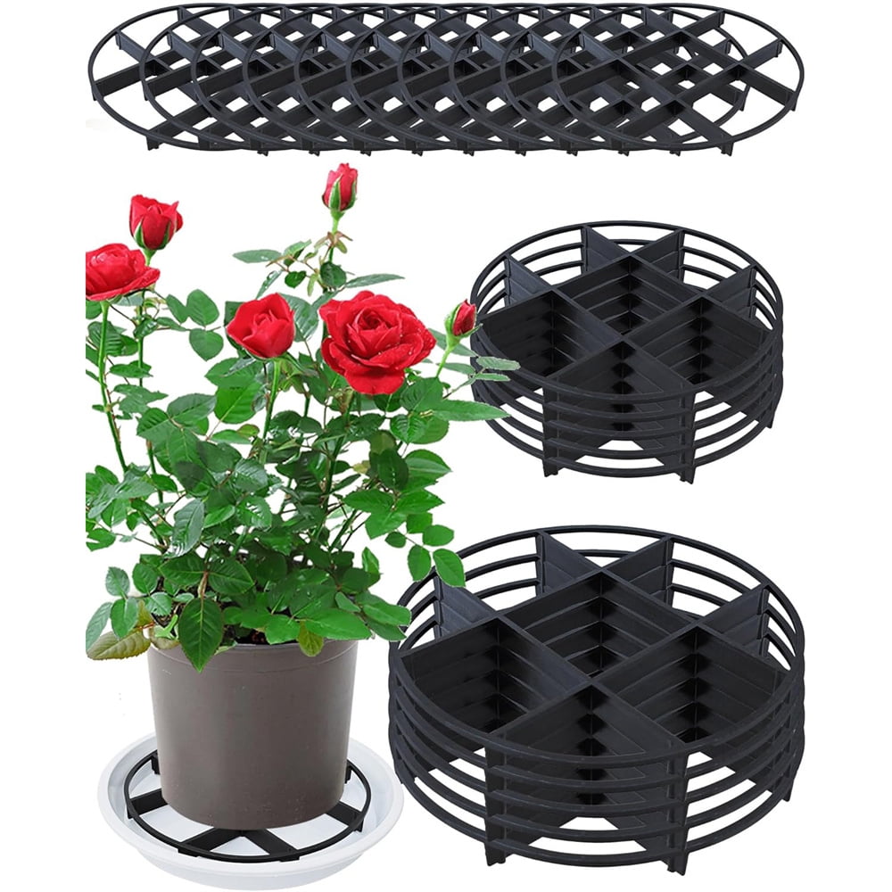 Triani 21Pcs Plastic Plant Saucer Stand 5/6/8 Inch Plant Riser Base Pad Round Black Plastic ...