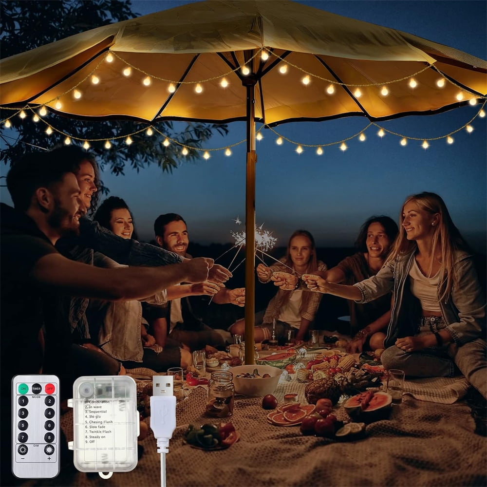 Triani 22Ft Patio Umbrella Lights Lighting Waterproof Bright Hanging ...