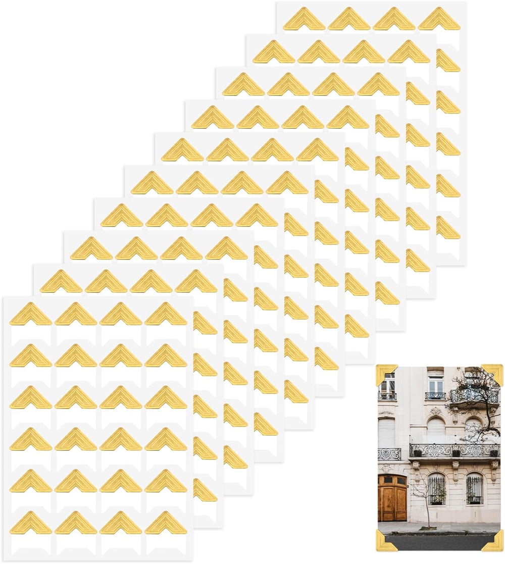 Triani 240Pcs Photo Corners Self Adhesive Photo Corners 10 Sheets Gold ...