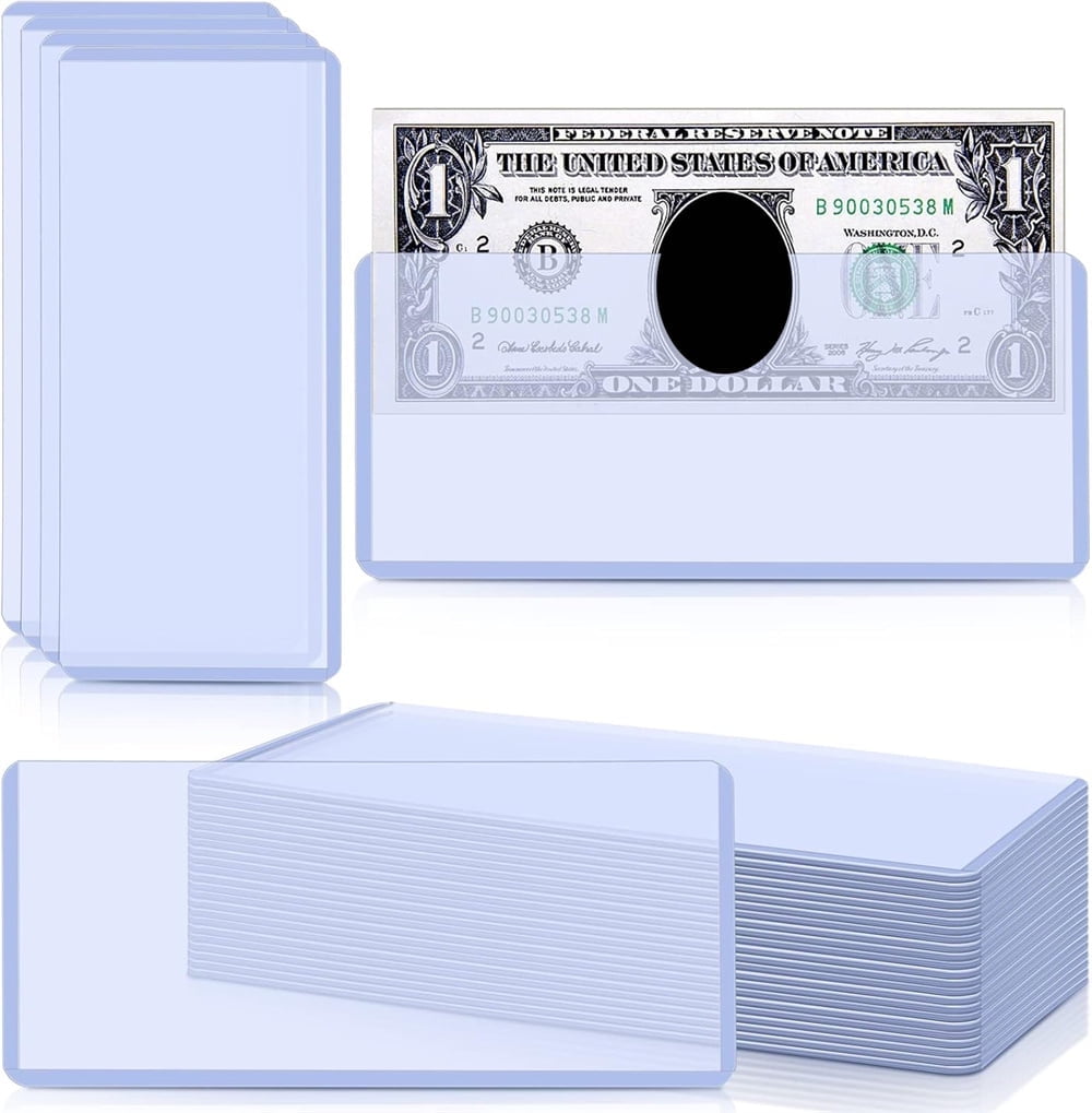 Triani 24Pcs Hard Plastic Waterproof Money Holders 6.8" x 2.9 ...
