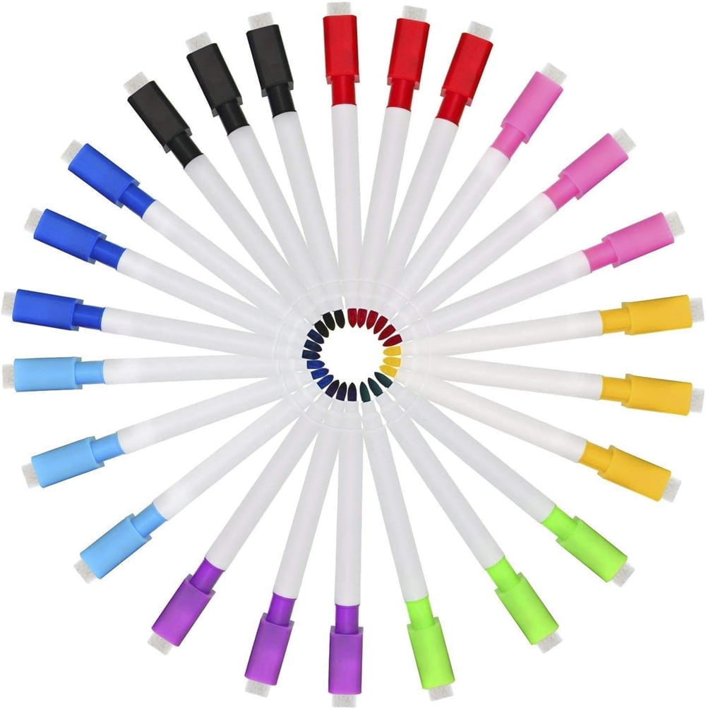 Triani 24Pcs Magnetic Mini Dry Erase Markers 8 Assorted Colors ...