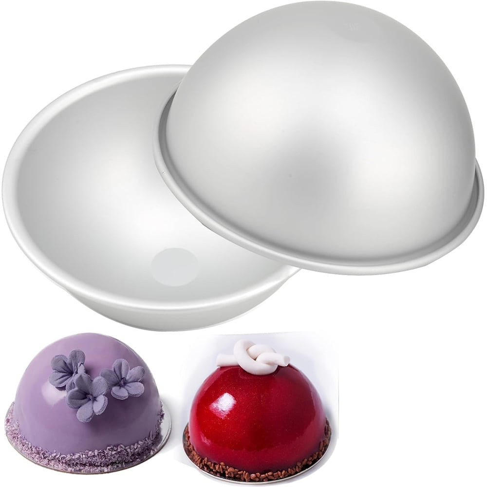 Triani 2Pcs Dome Hemisphere Cake Pan 6 Inch Half Ball Cake Mold Nonstick 3D Round Shape Cake ...