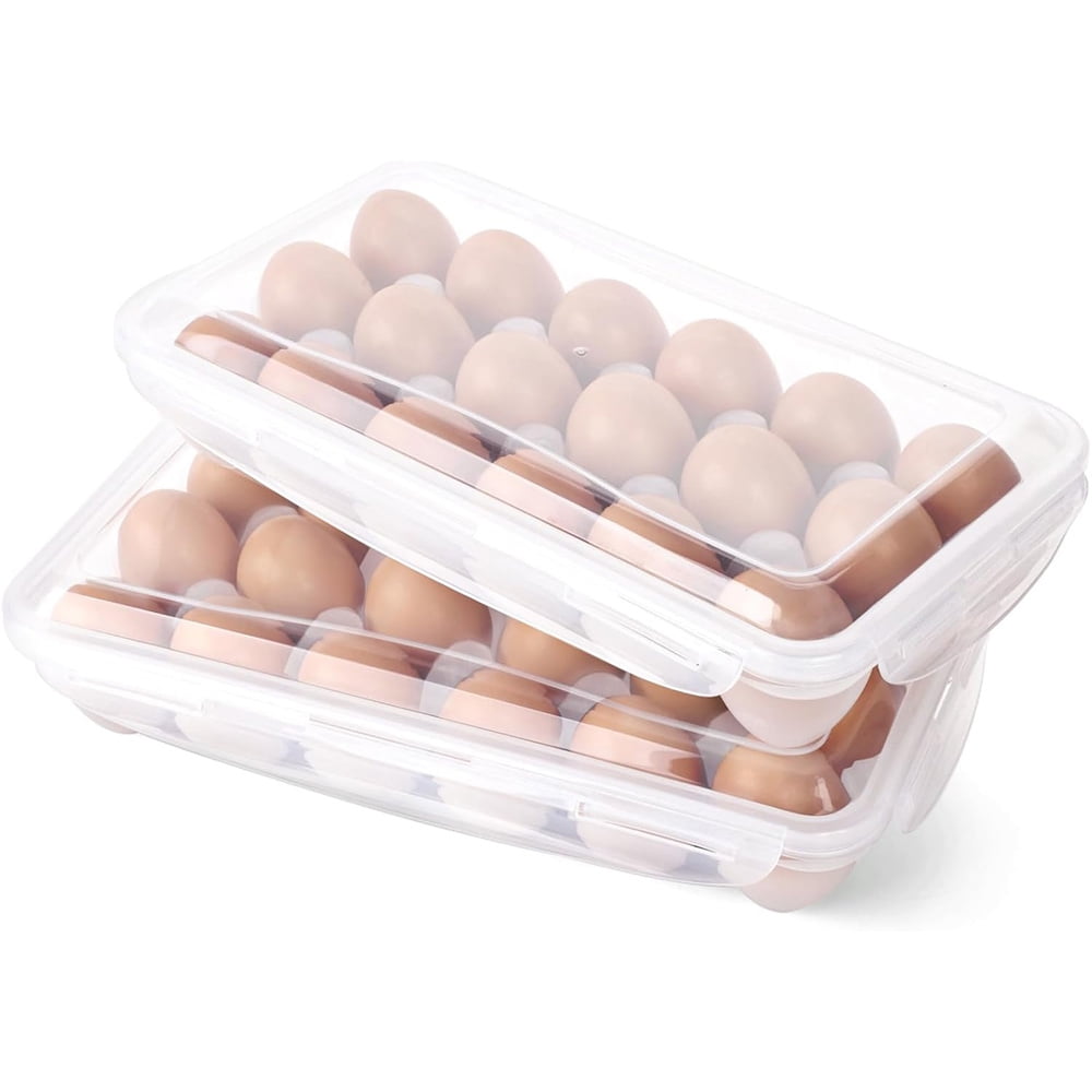 Triani 2Pcs Egg Cartons Reusable For Refrigerator Egg Holder Camping ...