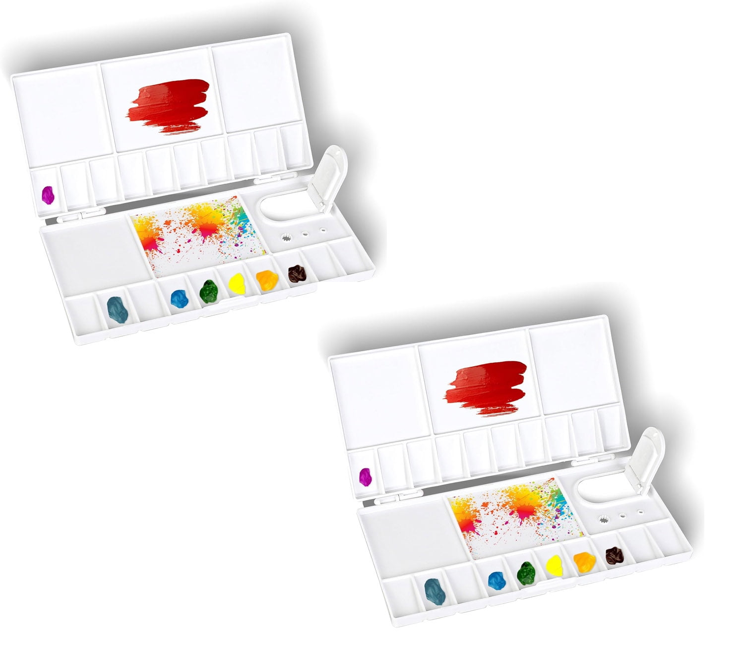 Triani 2Pcs Folding Paint Palette Plastic Palette Box Art Watercolor ...