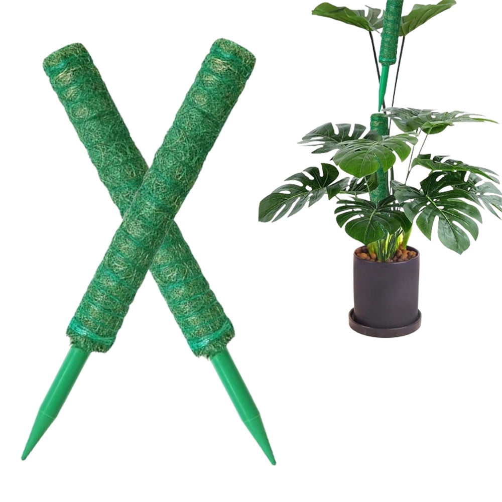 Triani 2Pcs Green Stackable Monstera Plant Support 16" Moss Pole for ...