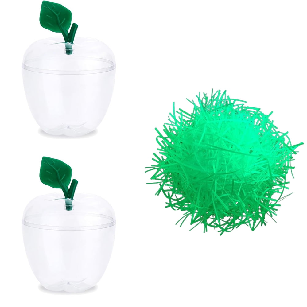 Triani 2Pcs Large Clear Apple Container Fillable Sugar Bowl DIY Plastic ...