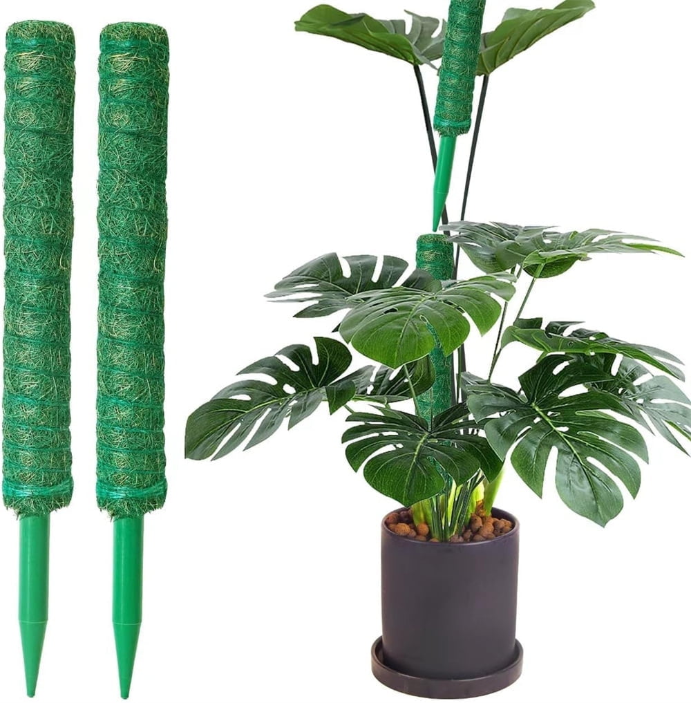 Triani 2Pcs Moss Pole 16" Green Monstera Plant Support Stackable Moss ...