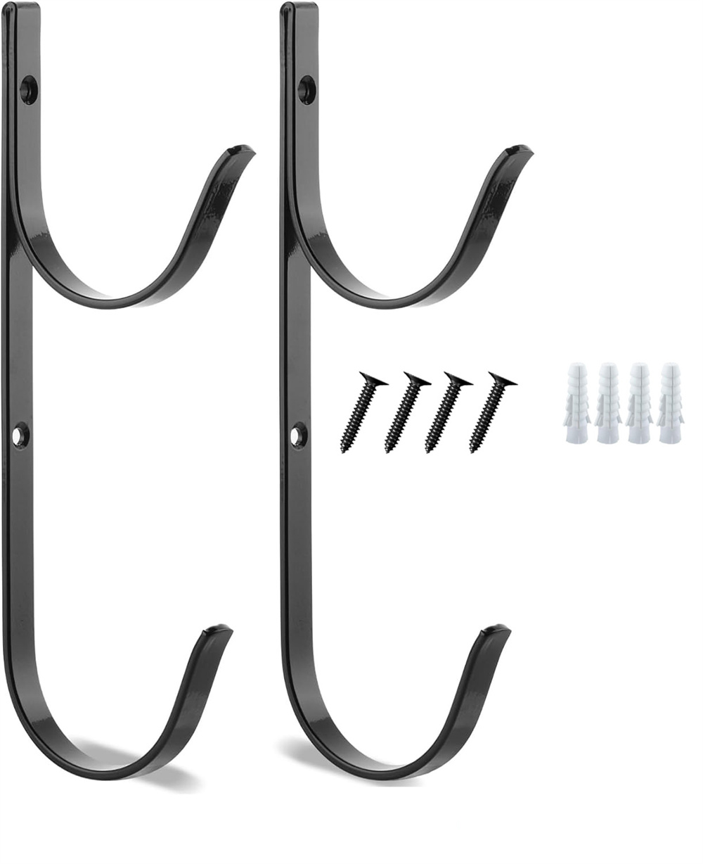 Triani 2Pcs Pool Pole Hanger for Fence Pool Equipment Hooks Black Pool ...