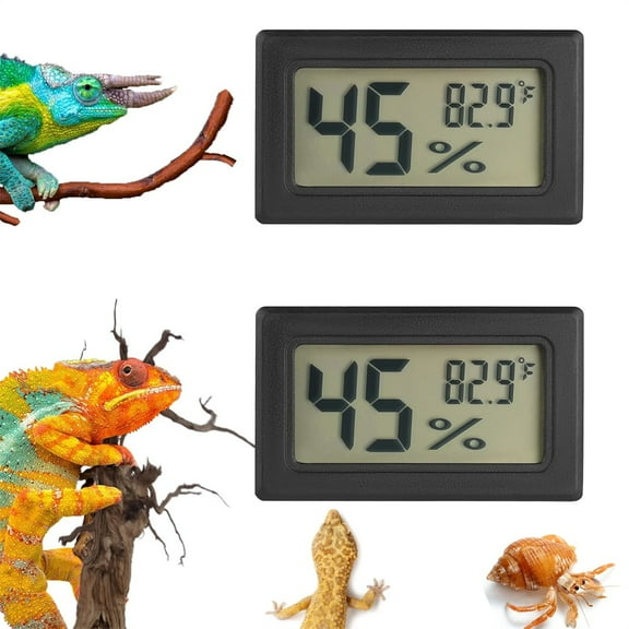 7pcs Round Digital Humidity Gauge Monitor Reptile Terrarium Greenhouse ...