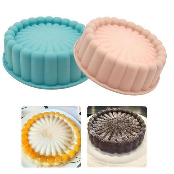Triani 2Pcs Round Silicone Charlotte Cake Pan 8inch Round Baking Molds ...