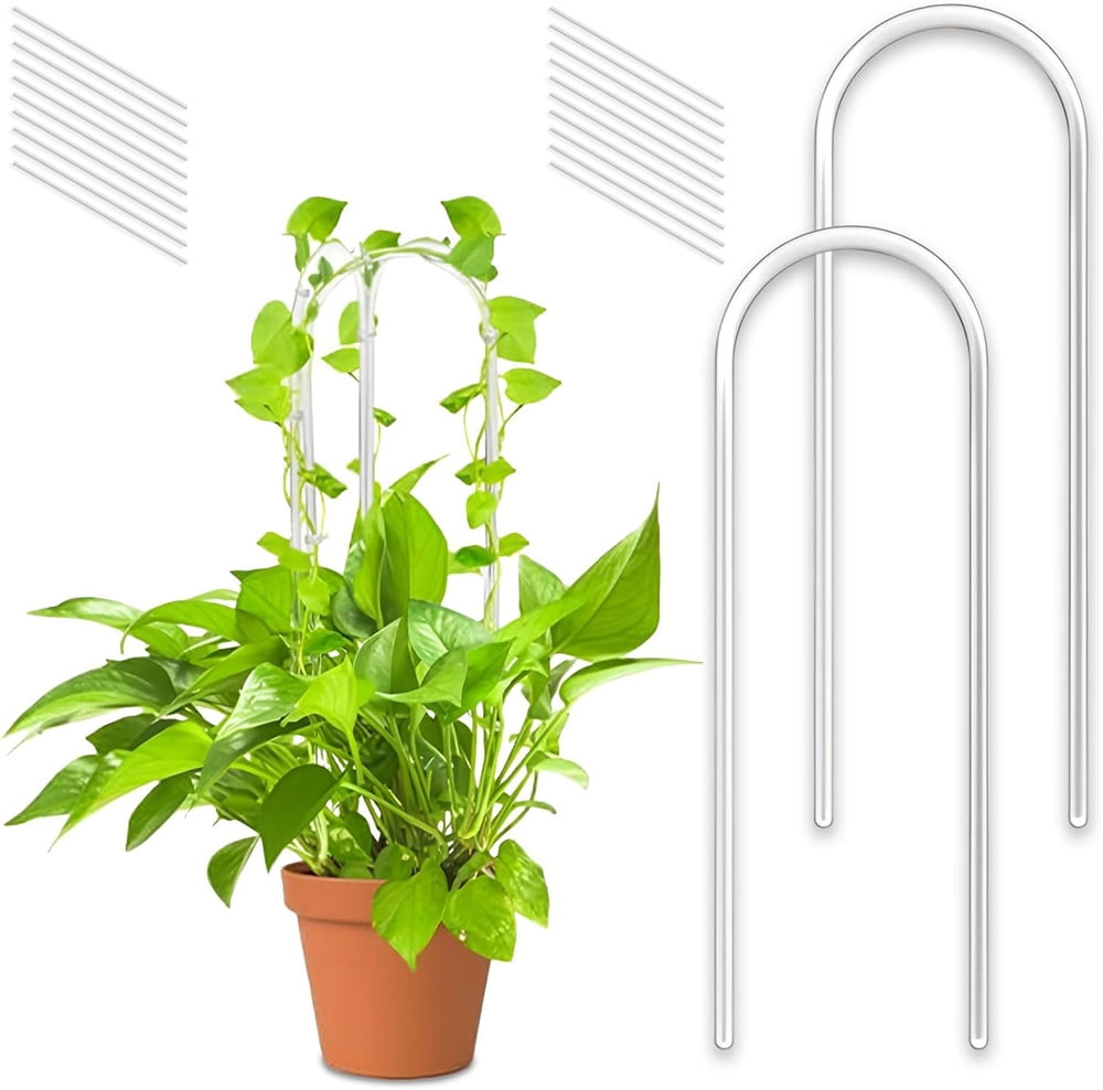 Triani 2Pcs U-Shaped Clear Acrylic Trellis for Indoor Plants 16 Inch ...
