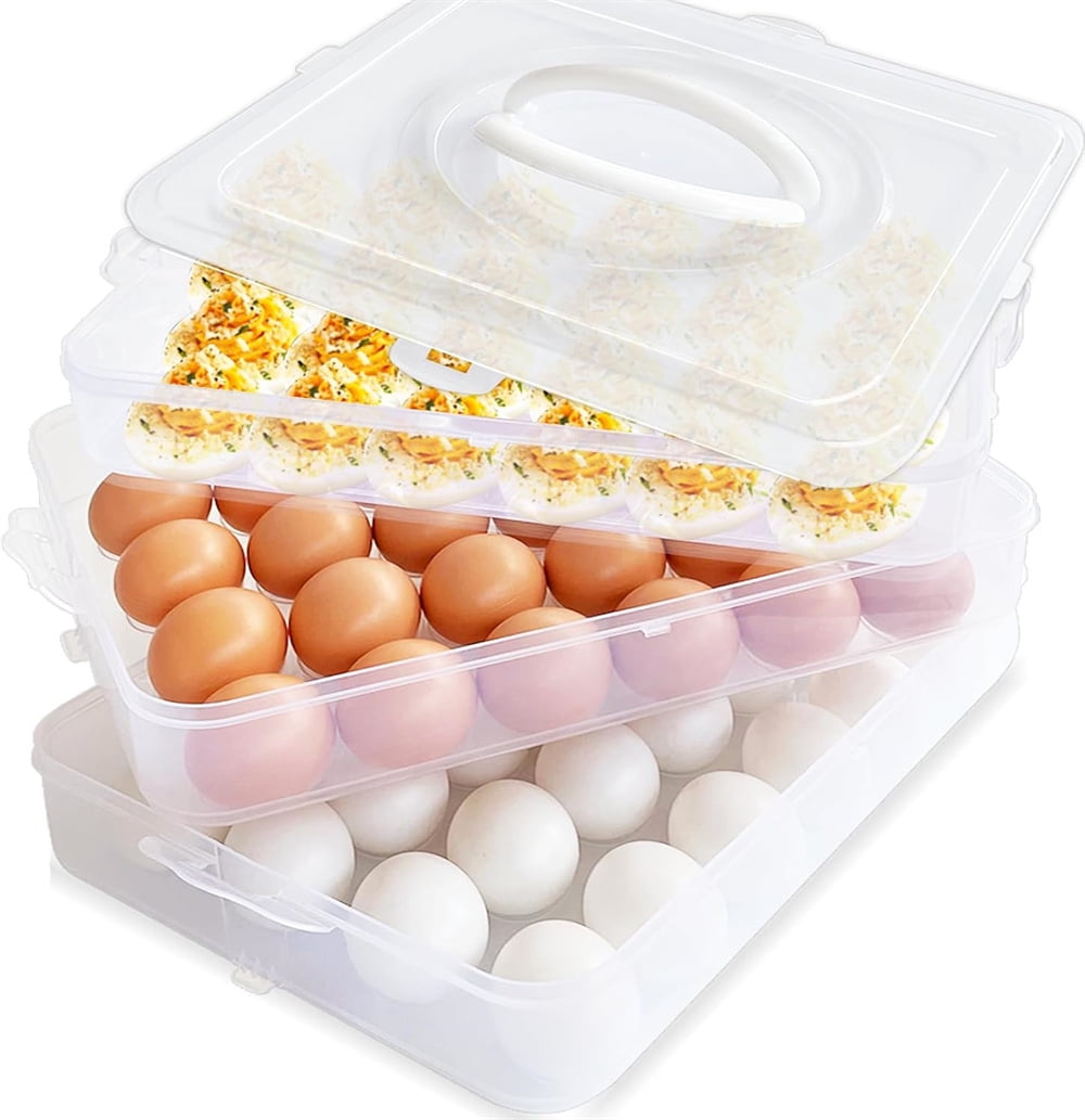 Triani 3-Layer Plastic Egg Containers with Lid Egg Containers for ...
