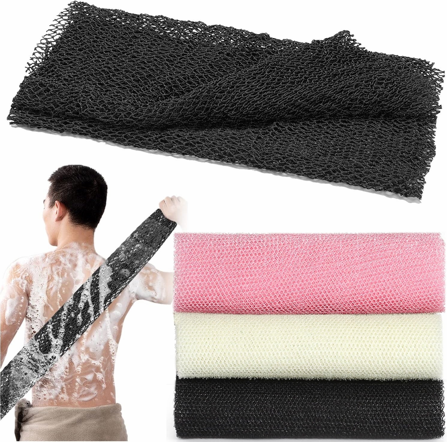 Triani 3 Pieces African Exfoliating Net, Colorful African Net Cloth ...