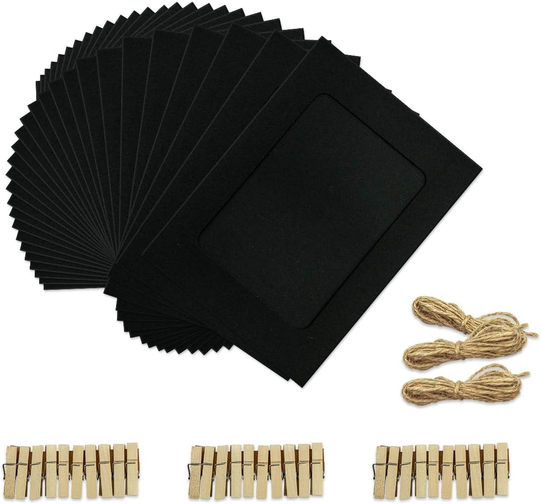 Triani 30 Pack Paper Photo Frames 4 x 6 inch Paper Picture Frame with ...