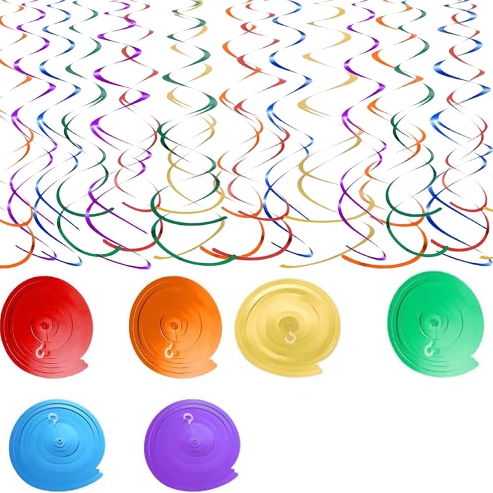 Triani 36Pcs Foil Ceiling Hanging Party Swirl Decorations Ceiling ...