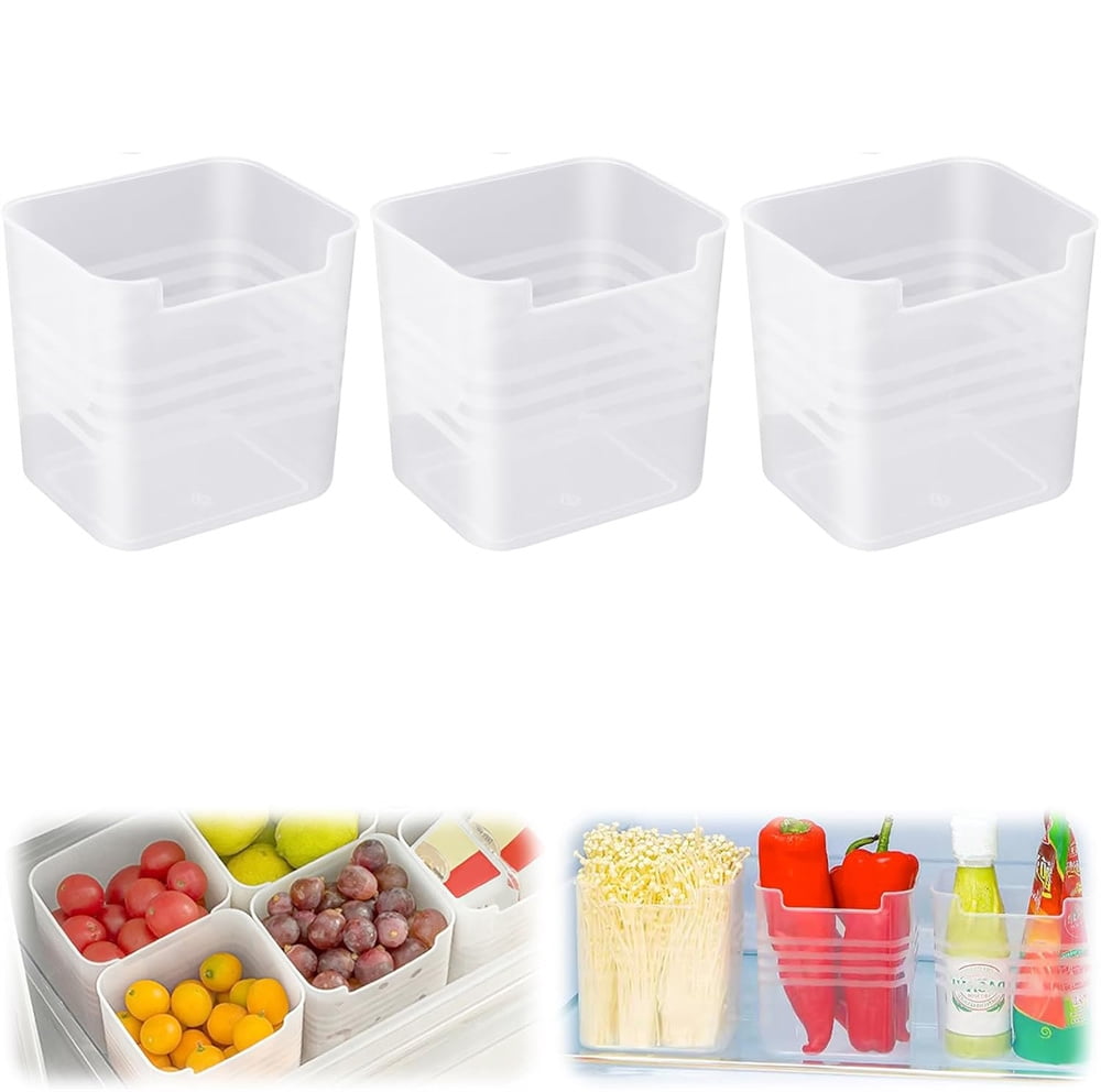Triani 3Pcs Fridge Door Organizer Bins Storage Bin 4.65 Inch ...