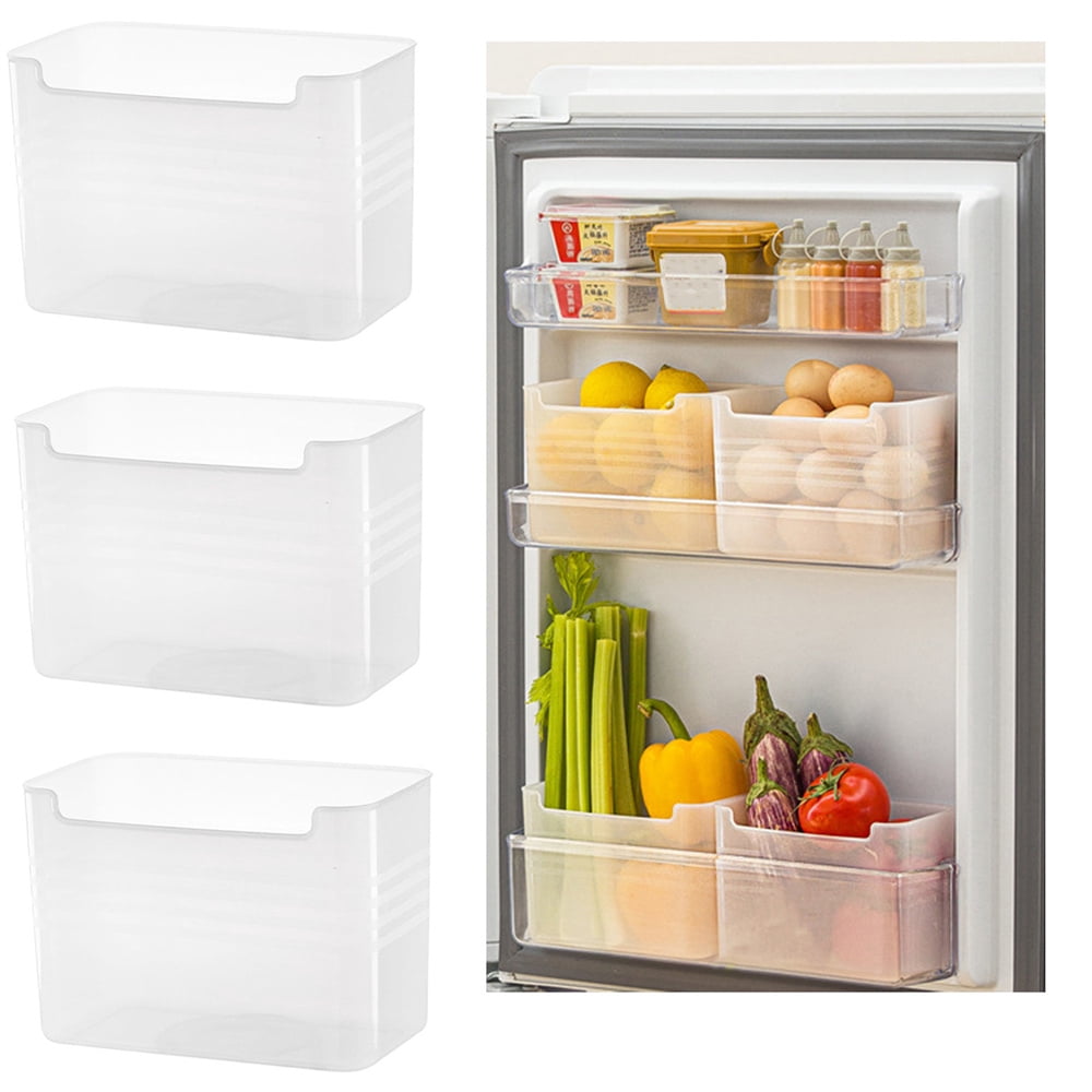 Triani 3Pcs Fridge Side Door Storage Containers Plastic Translucent ...