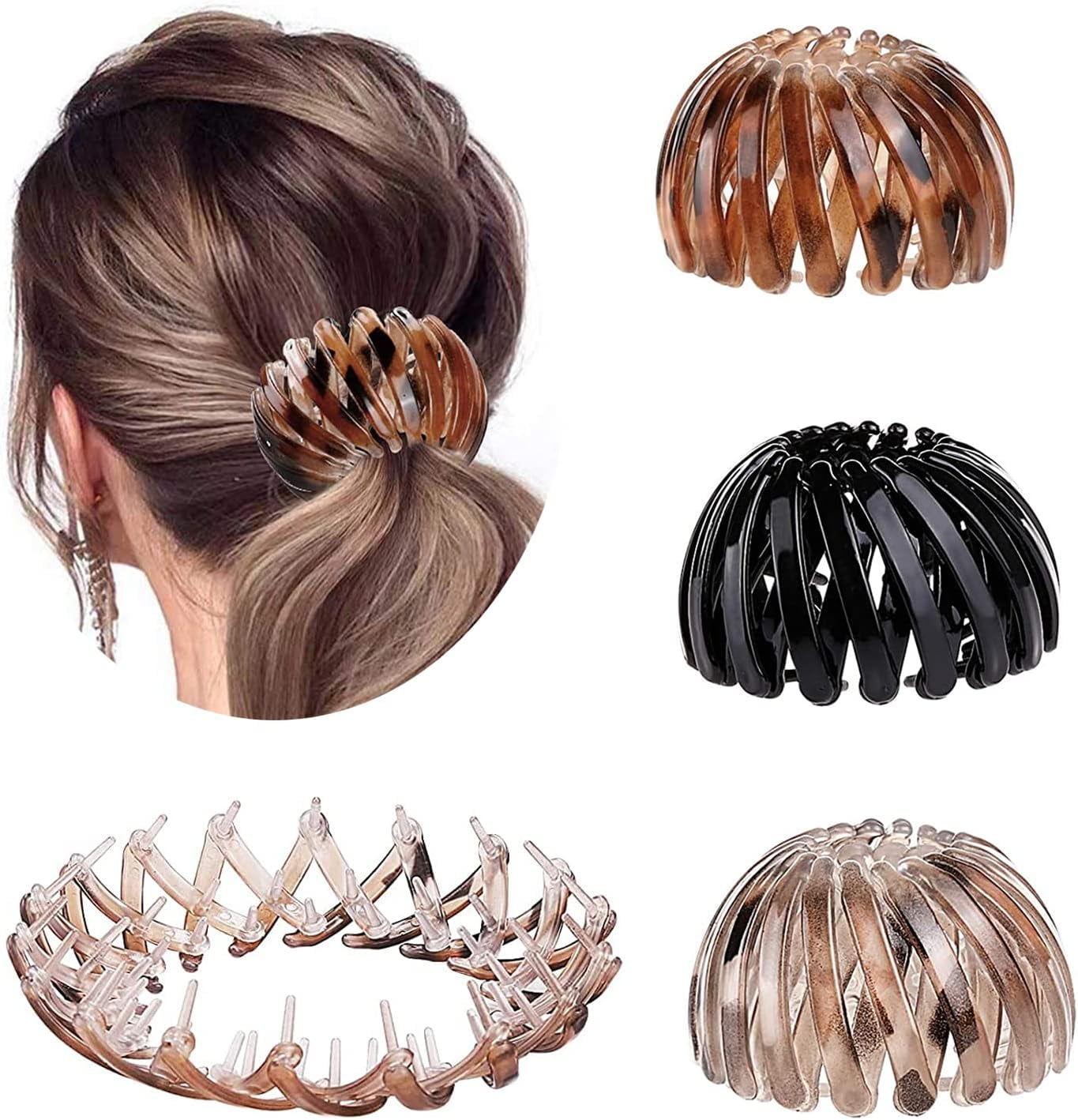 Triani 3Pcs Hair Clips Vintage Hair Clips Geometric Retractable Hair ...