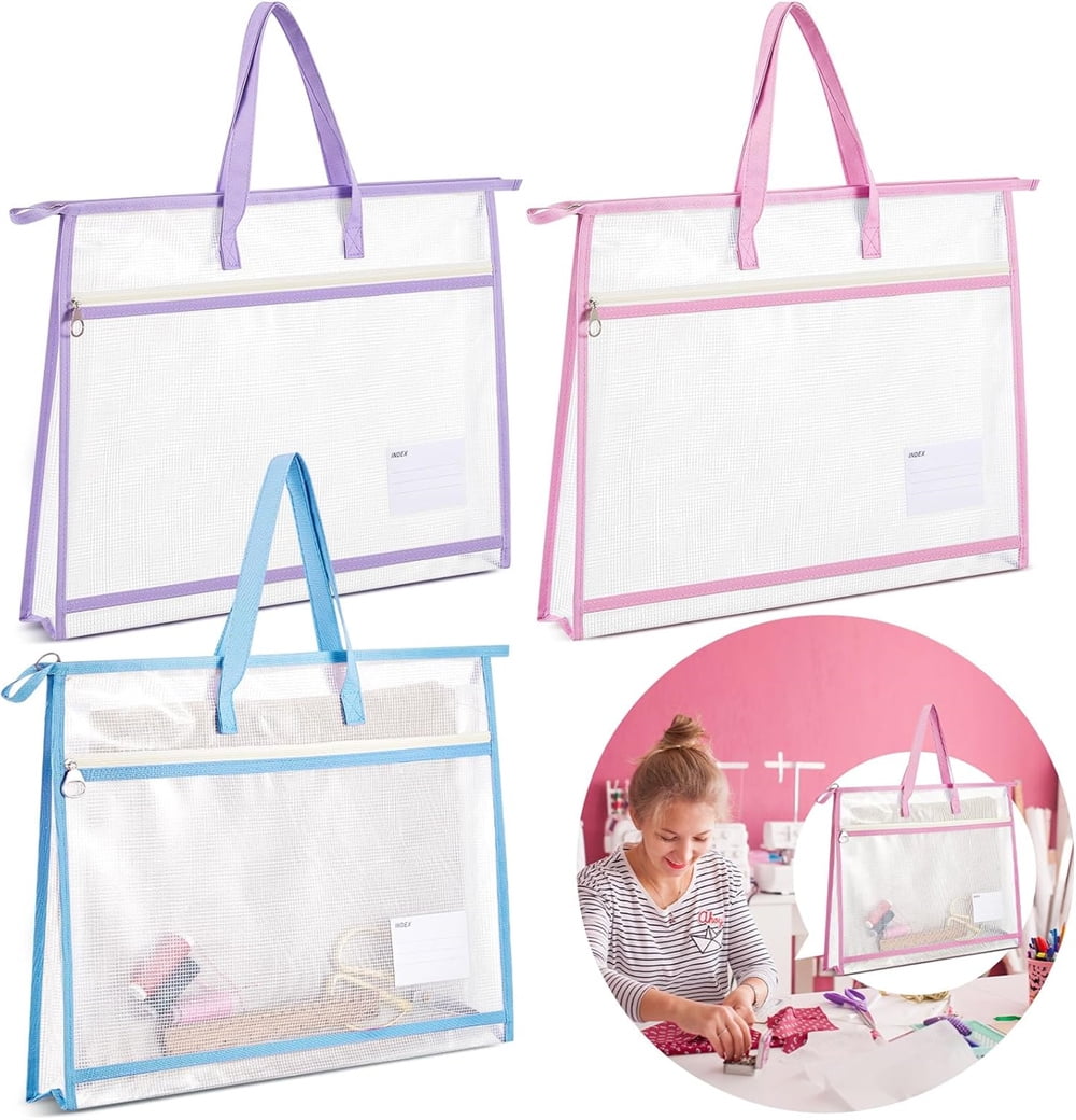 Triani 3Pcs Project Bag for Quilting Sewing Craft Storage 18*3*13 Inch ...