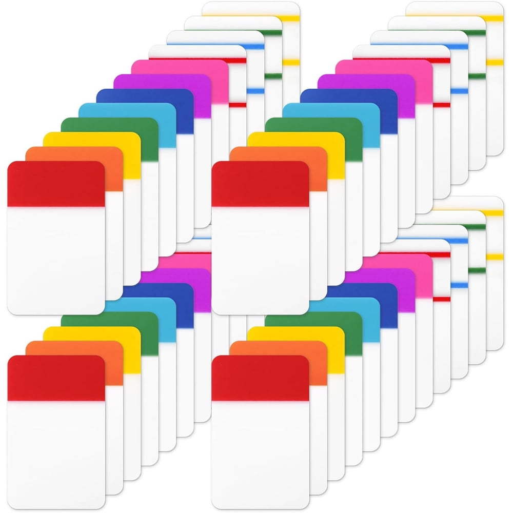 Triani 48 Sets Sticky Index Tabs Page 1 Inch Writable Colored Pages ...