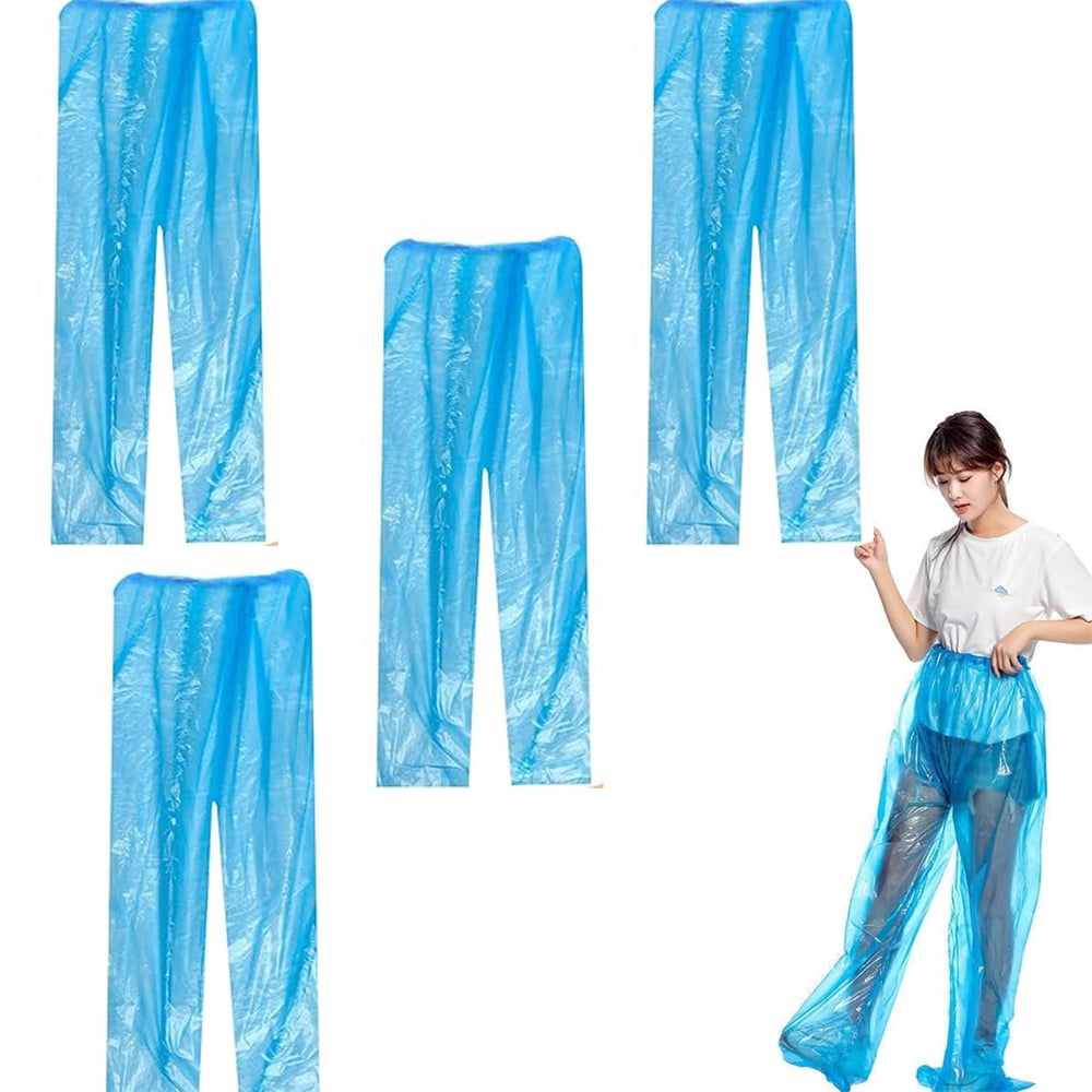 Triani 4Pcs Adult Disposable Rain Pants Long Pant with Shoe Cover ...