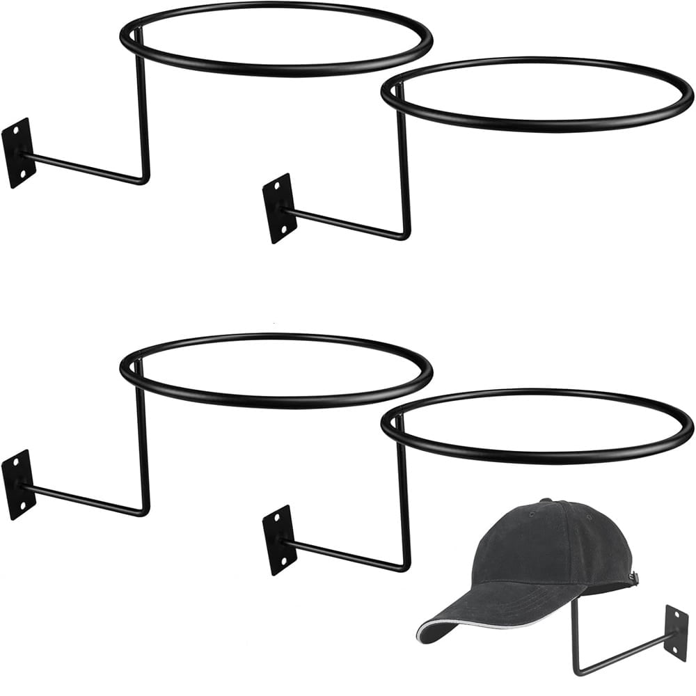 Triani 4Pcs Metal Hat Holder Wall Mount Hat Caps Organizer Metal Hat ...