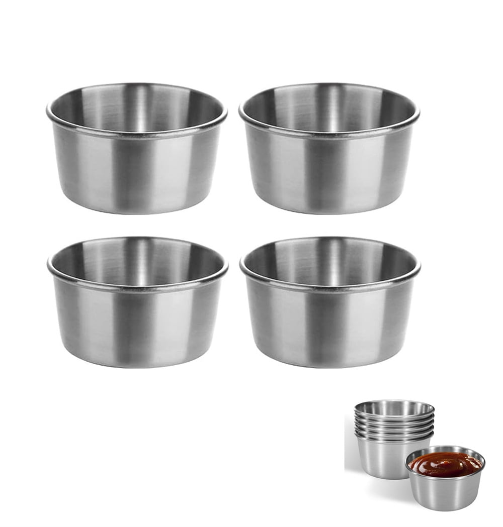 Triani 4Pcs Sauce Dipping Bowl Mini Sauce Cups Reusable Metal Ramekins ...