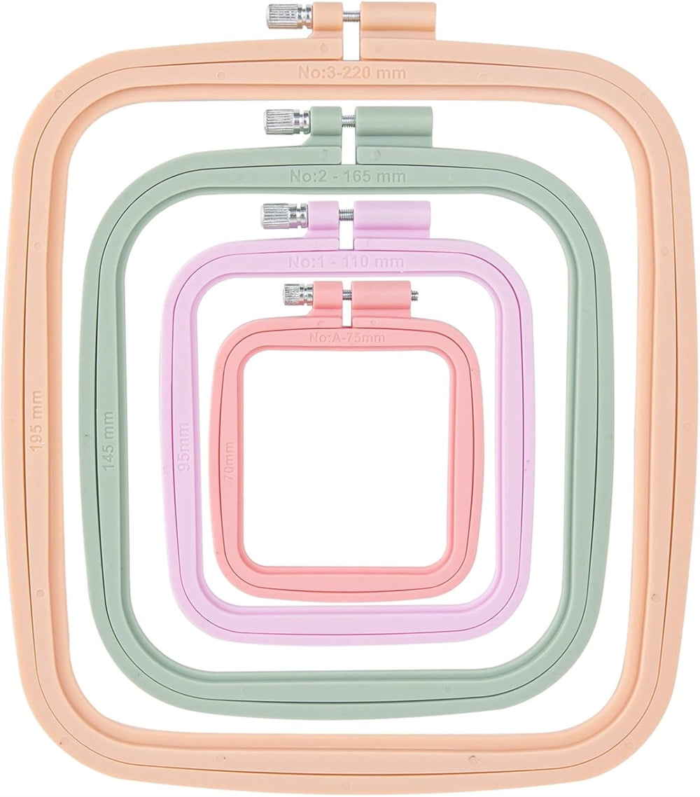 Triani 4Pcs Square Embroidery Stretch Embroidery Tools Assorted Color ...