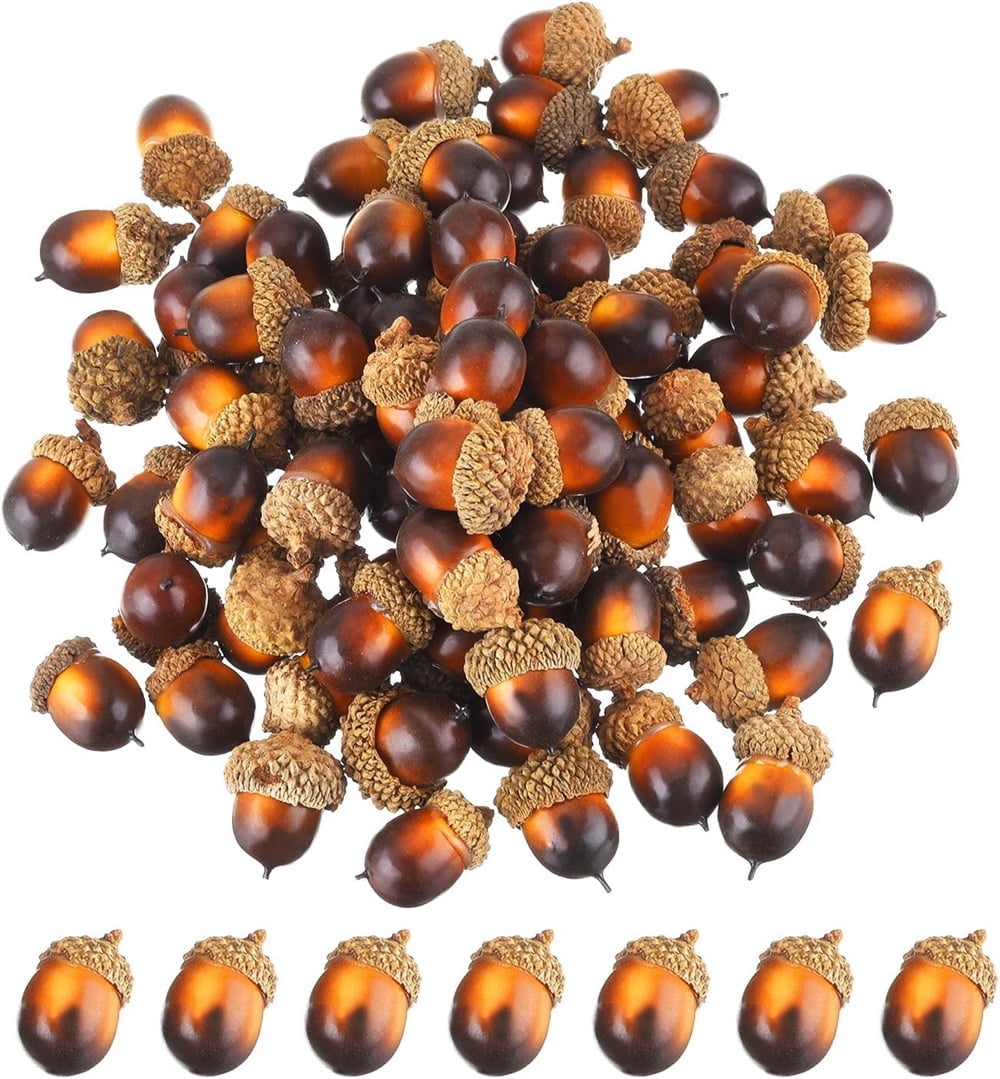 Triani 50Pcs Artificial Acorns Lifelike Simulation Natural Caps ...