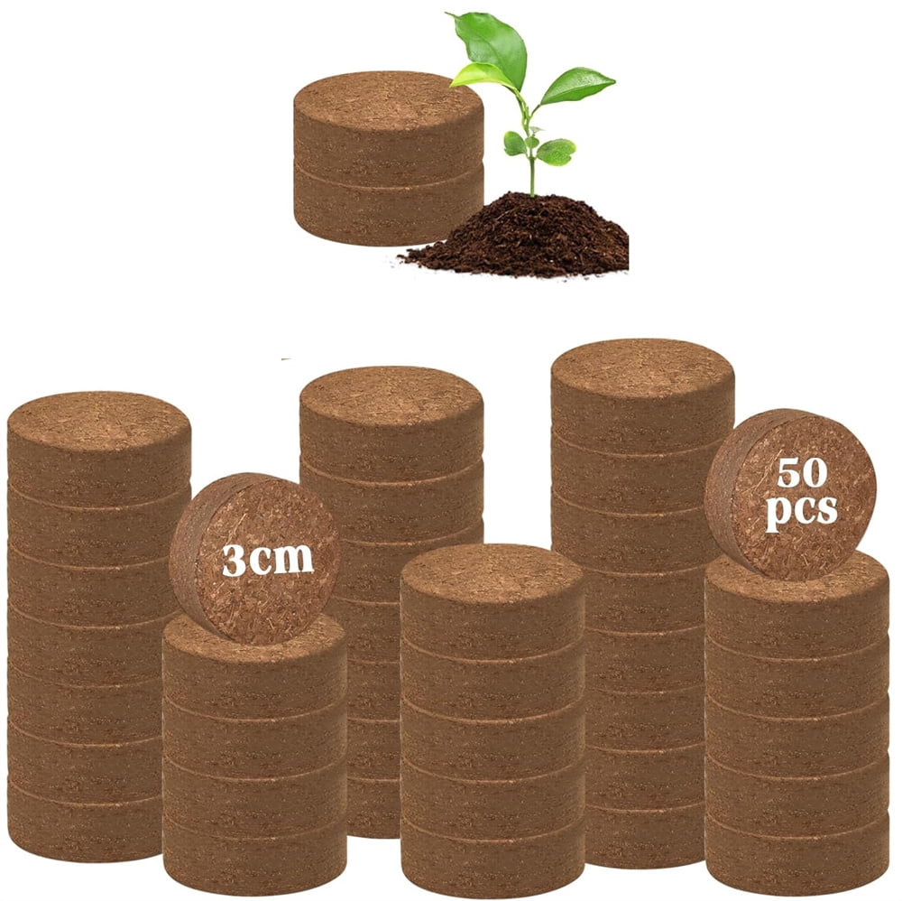 Triani 50Pcs Coco Coir Pellets Seed Starting Soil Mix 30mm Coconut ...