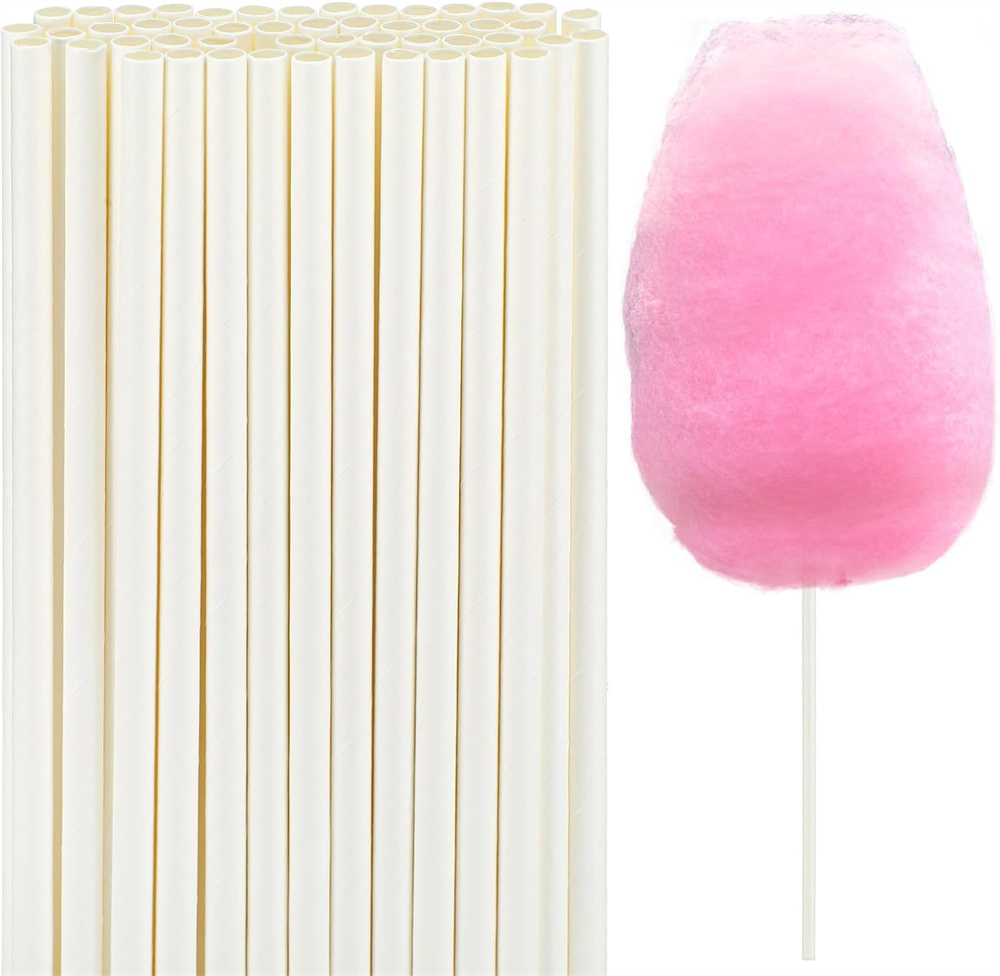 Triani 50Pcs Cottons Candys Holder Stick 11.8 × 0.4 Inch Cotton Candy ...