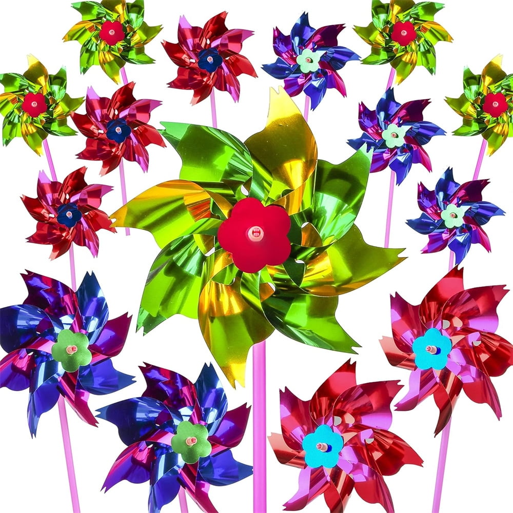 Triani 50Pcs Plastic Rainbow Windmill Windmill Party Pinwheels DIY ...