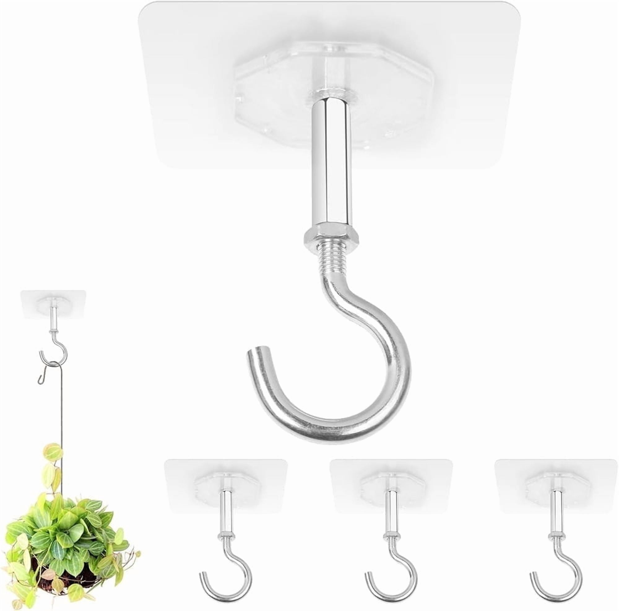 Triani 5Pcs Adhesive Hooks Ceiling Super Heavy Duty Ceiling Hooks for ...