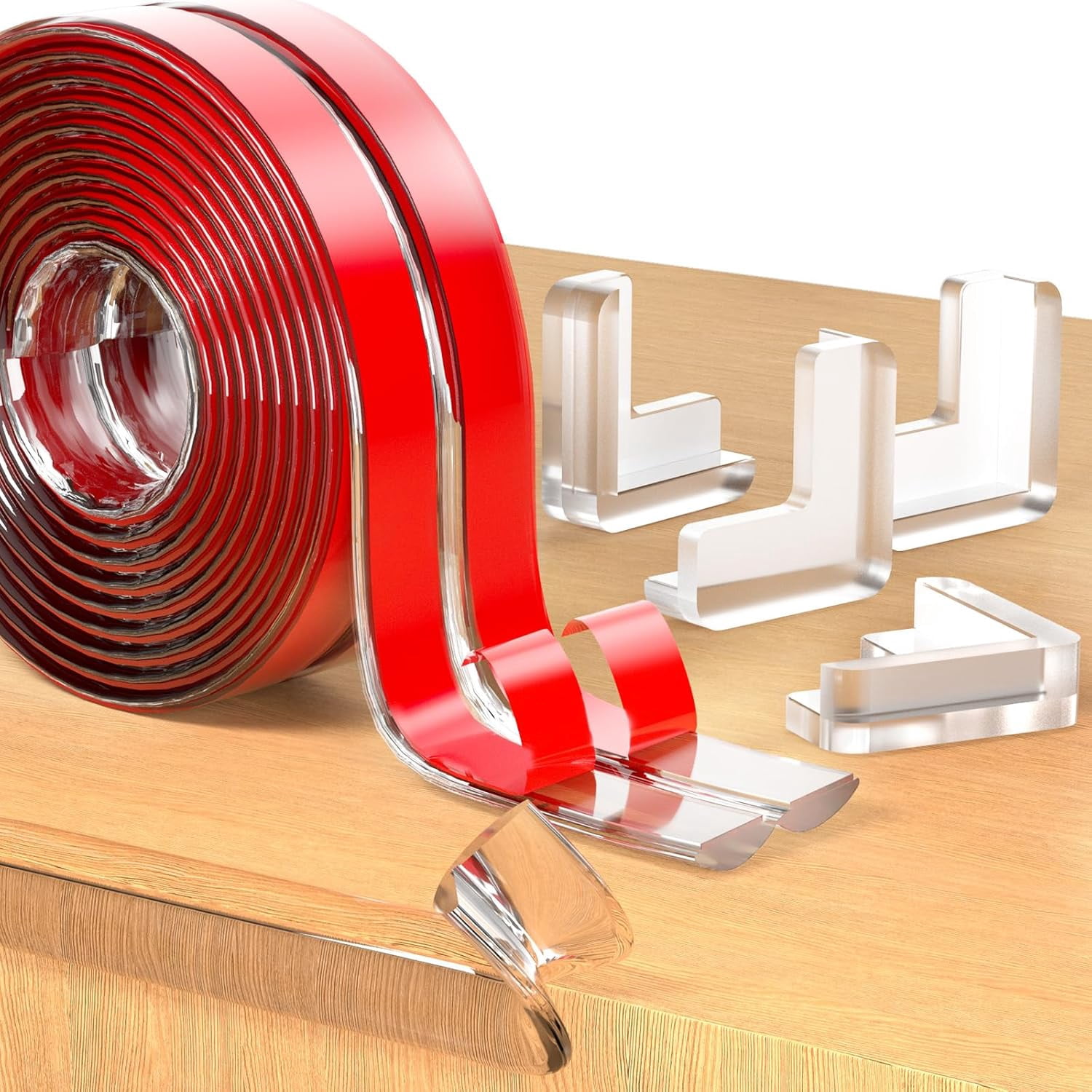 Triani 6.56 Ft Furniture Corner Guard & Edge Safety Bumpers Clear with ...