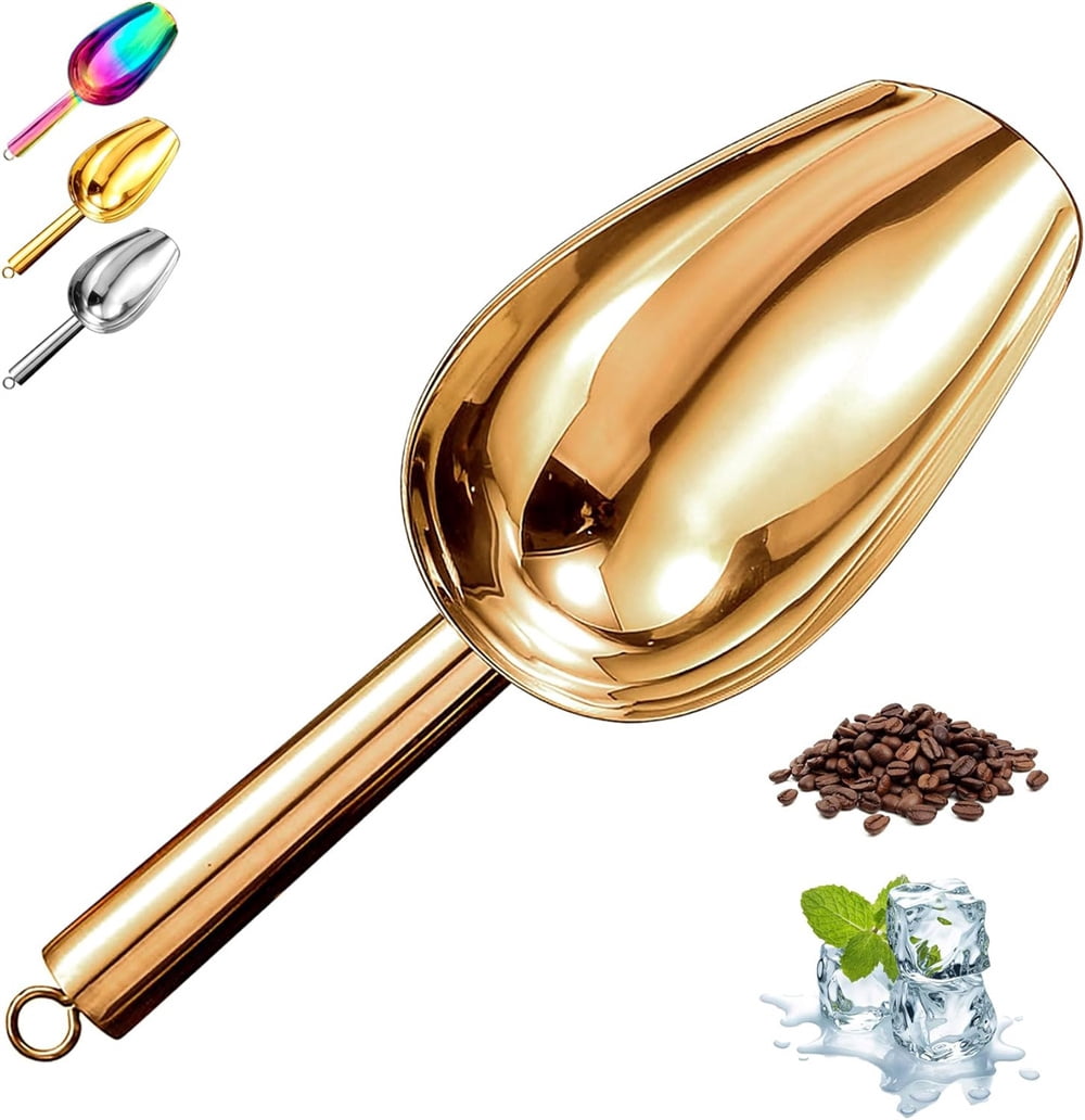 Triani 6 Ounce Rose Gold Stainless Steel Scoops for Candy/Flour/Sugar ...