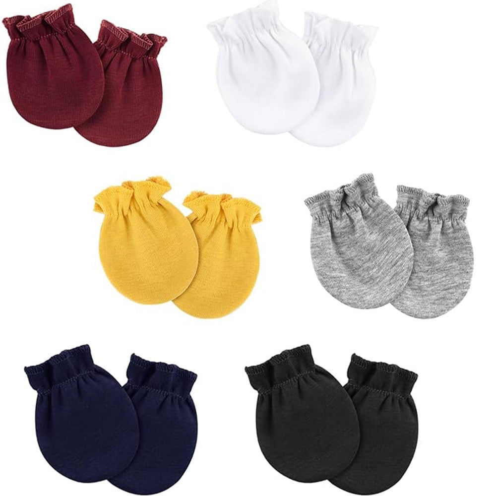 Triani 6 Pairs Newborn Baby Boys Girls Warm Mittens No Scratch Cotton ...