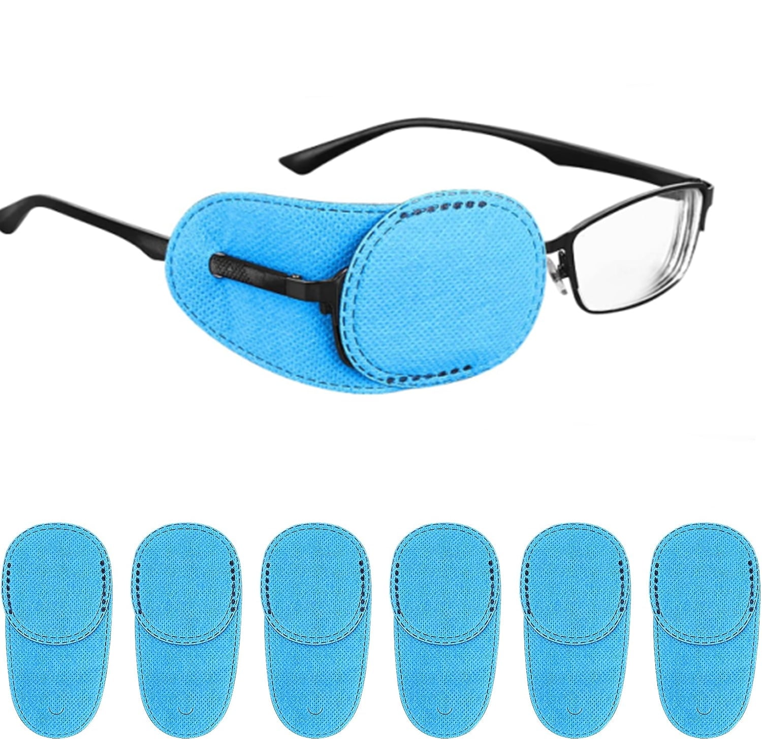 Triani 6 Pcs Eye Patches for Glasses, Reusable Non-Woven Fabric Eye ...