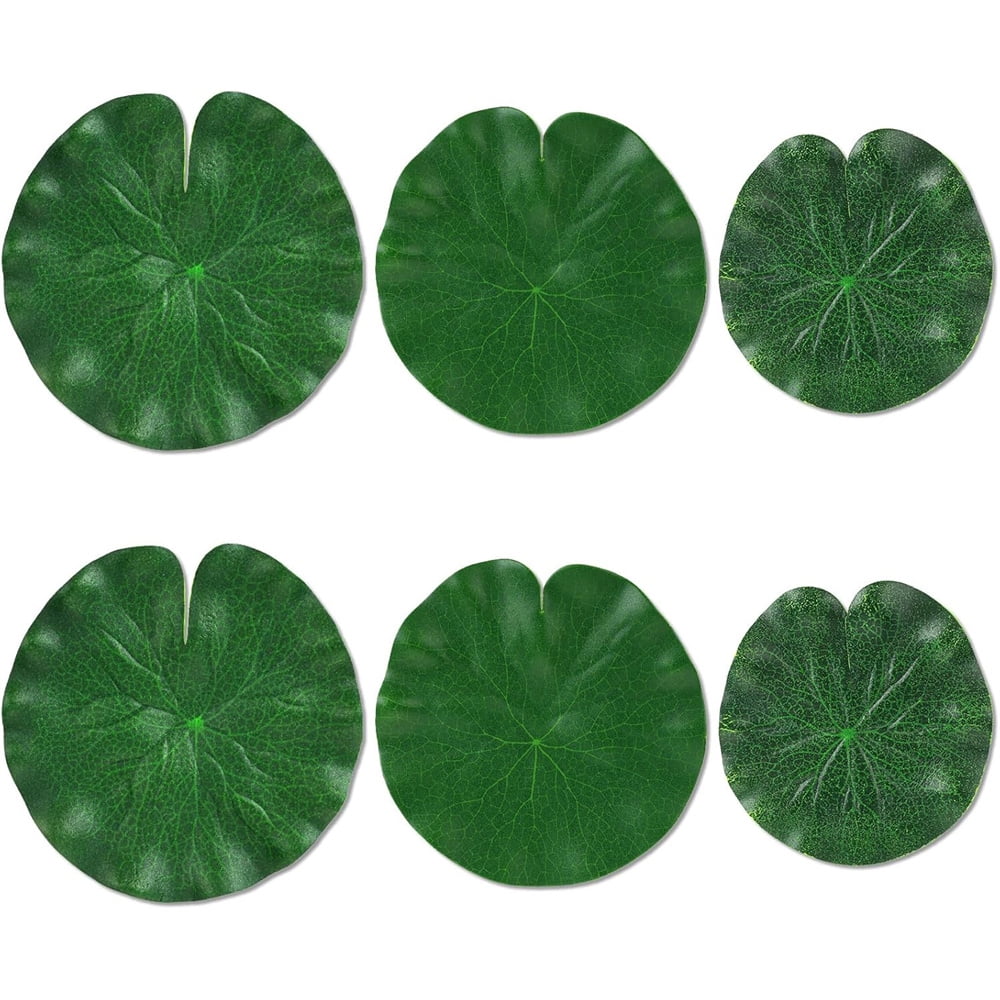 Triani 6Pcs Realistic Floating Lily Pads for Ponds Water Lily Pads ...
