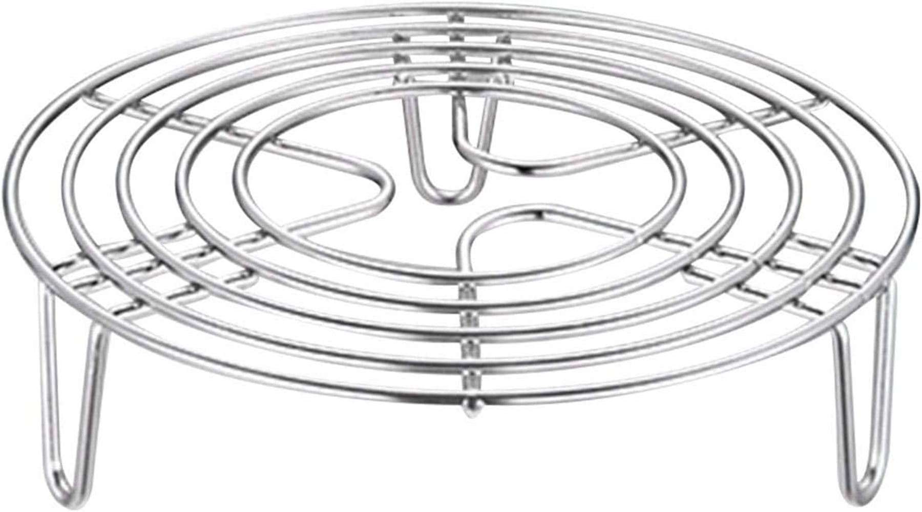 Triani 7.68 inch Round Steamer Rack and Cooling Rack,Pot Trivet,Silver ...