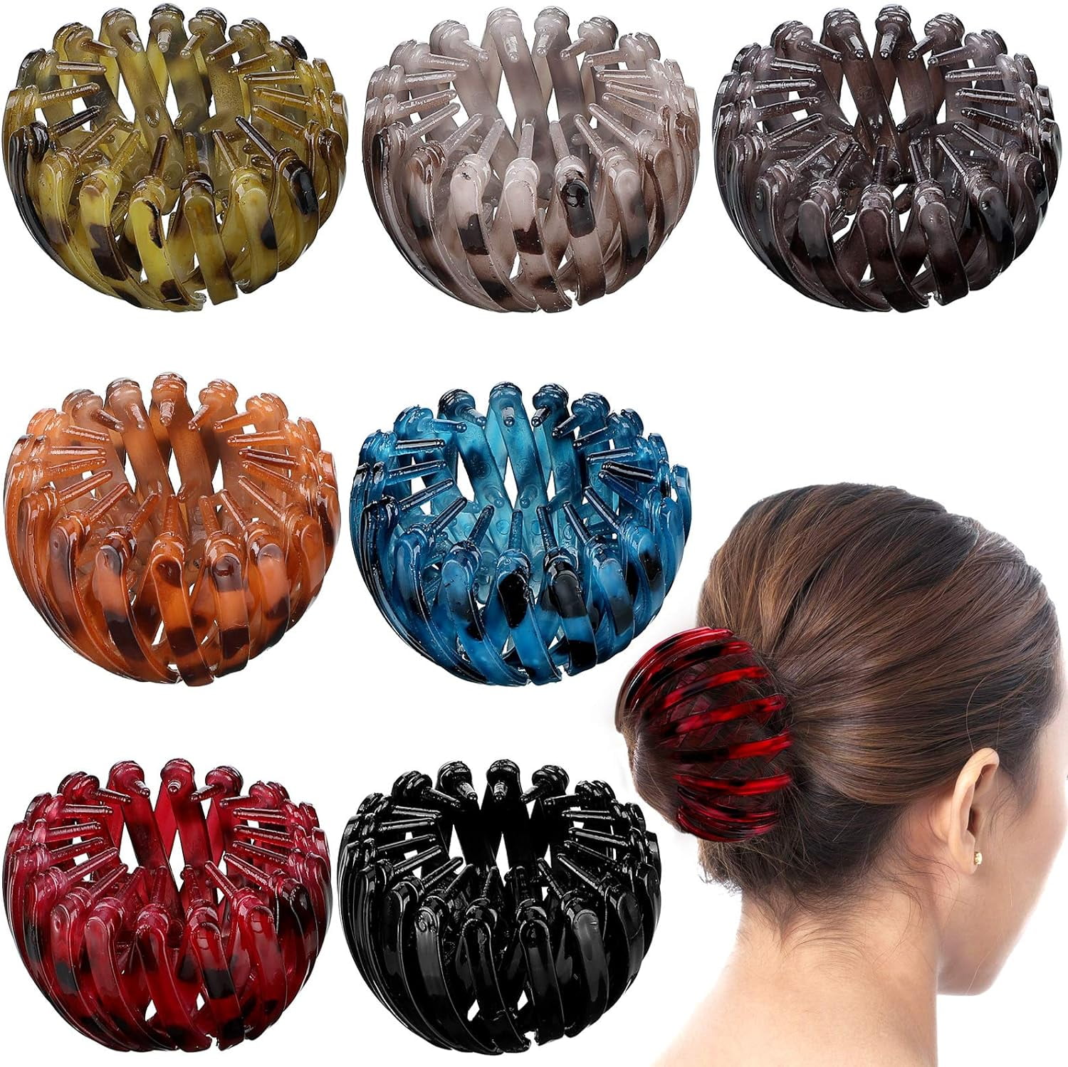 Triani 7 Pcs Retractable Hair Clips Vintage Geometric Expandable ...