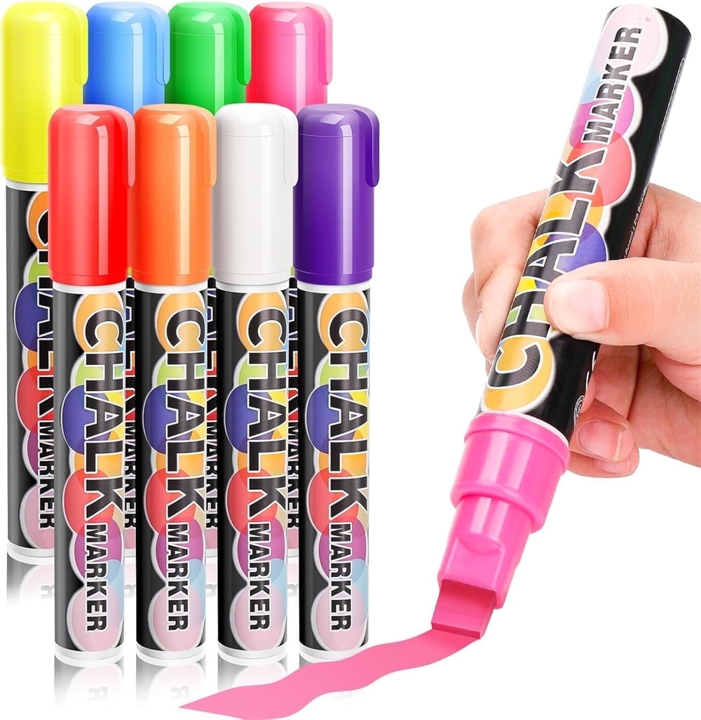 Triani 8Pcs Car Window Paint Markers 8 Color Liquid Chalk Marker for ...