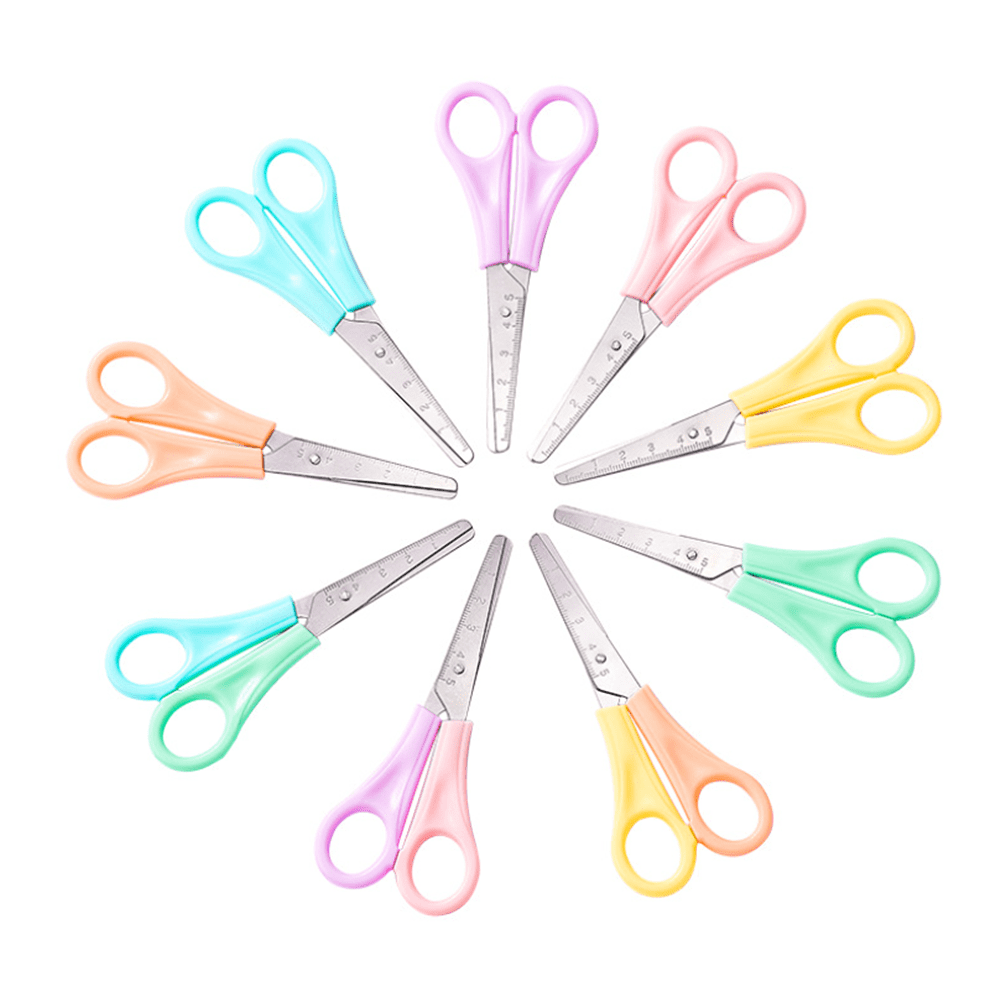 Triani 9Pcs Safety Scissors 5 inch 130mm ,Multicolor - Walmart Business ...