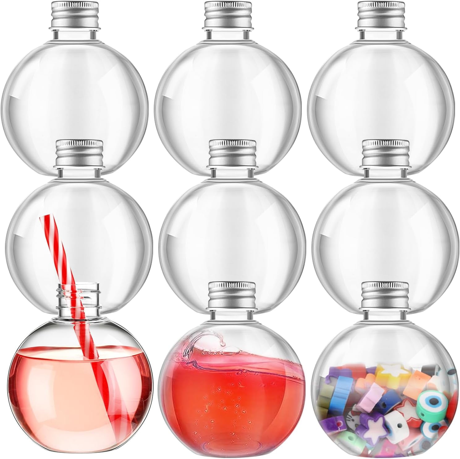 Triani 9Pcs Spherical Plastic Potion Bottles 5oz Ball Shape Plastic ...