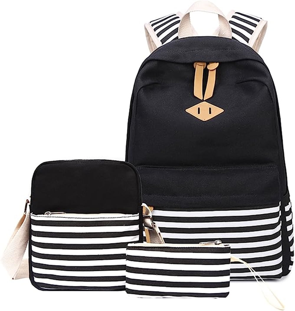 Triani Causal Canvas Stripe Backpack Cute Teen Backpacks For Girls ...