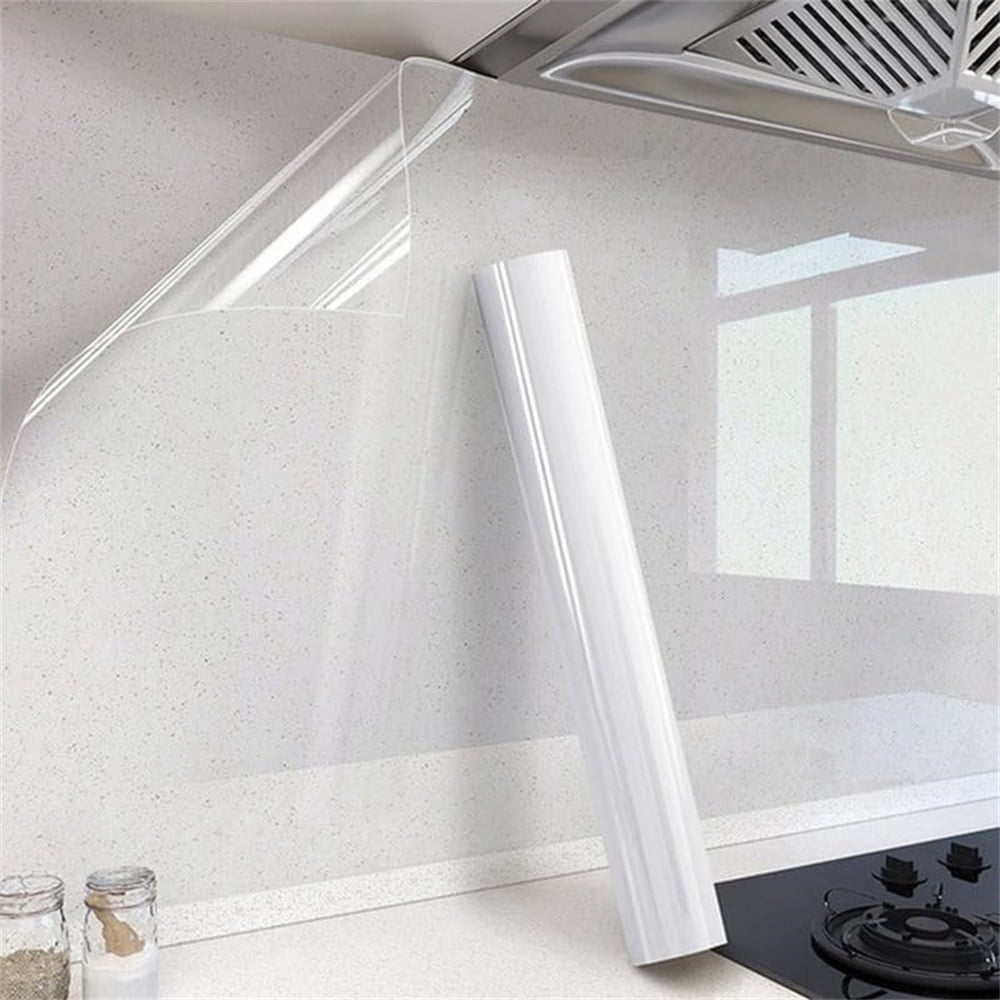 Triani Clear Contact Paper Roll Self-Adhesive Kitchen Backsplash 23.6 ...