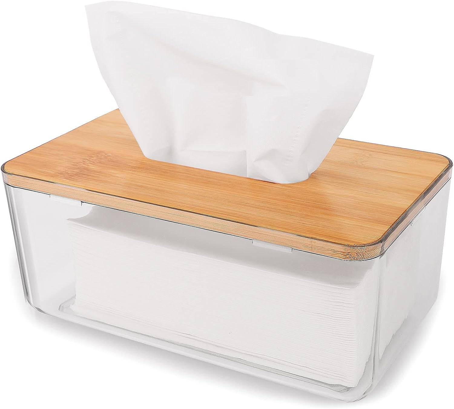 Triani Clear Tissue Box Holder Rectangular, Dryer Sheet Dispenser ...