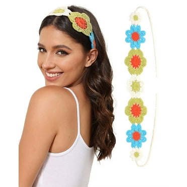 WINDLAND Vintage Crochet Headband with Flower Pattern Camping ...